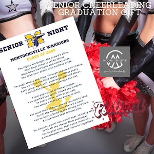 Cheerleader Poem Cheer Team Gift Senior Cheerleader Cheerleading Poem ...