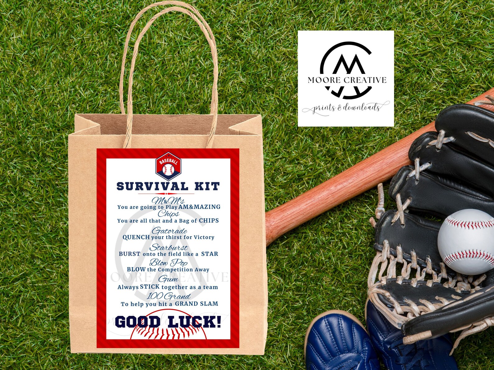 Baseball Survival Kit Baseball Gifts Printable Team Kids School Sports ...