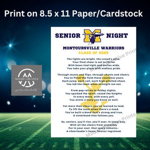 Cheerleader Poem Cheer Team Gift Senior Cheerleader Cheerleading Poem ...