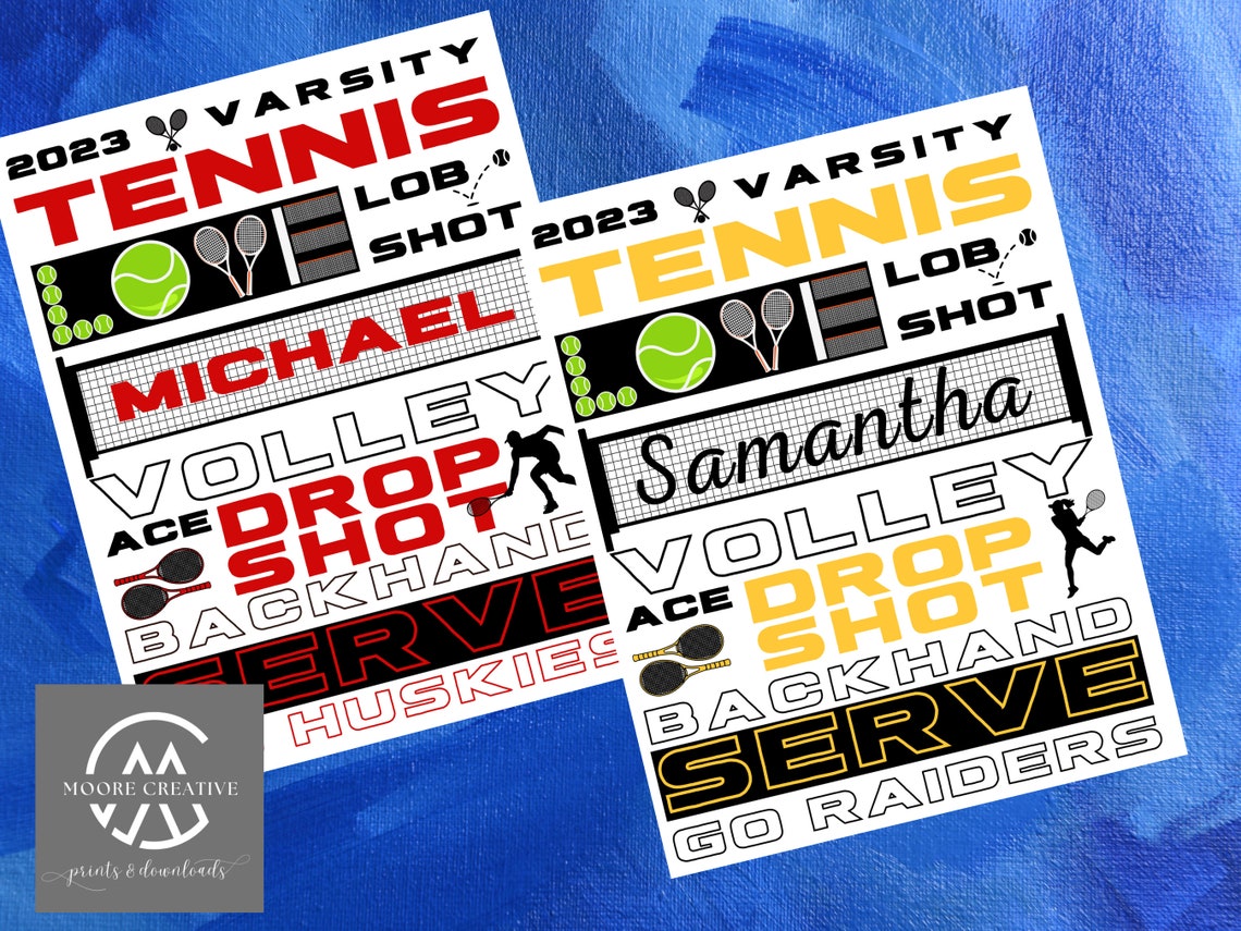 Boys Tennis Signs Girls Tennis Signs Team Spirit Tournament Decoration ...