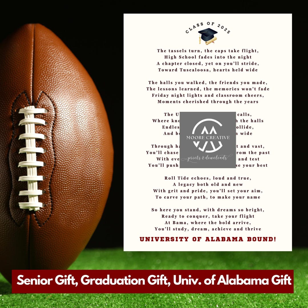 Graduation Poems, Unique Graduation Gift, University of Alabama, Roll ...