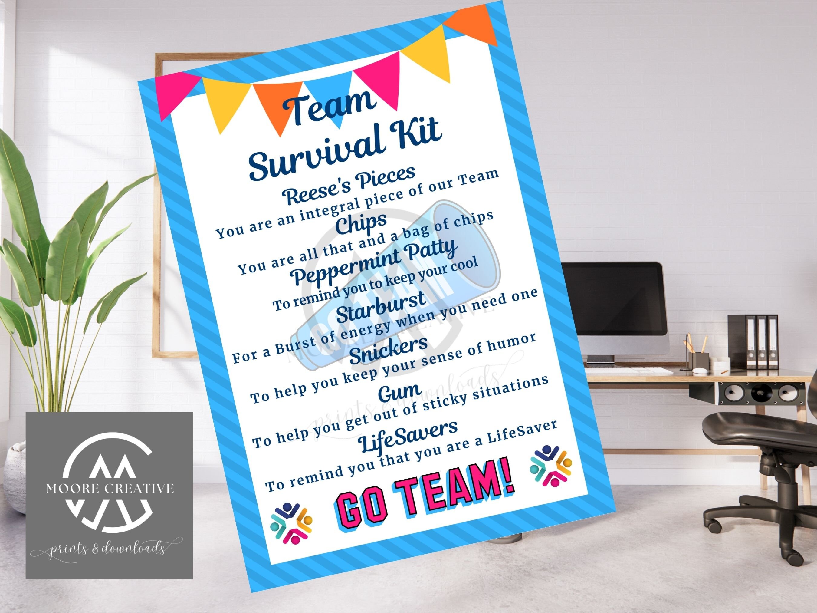 Team Survival Kit Tag Staff Appreciation Gift Tags Employee Emergency ...