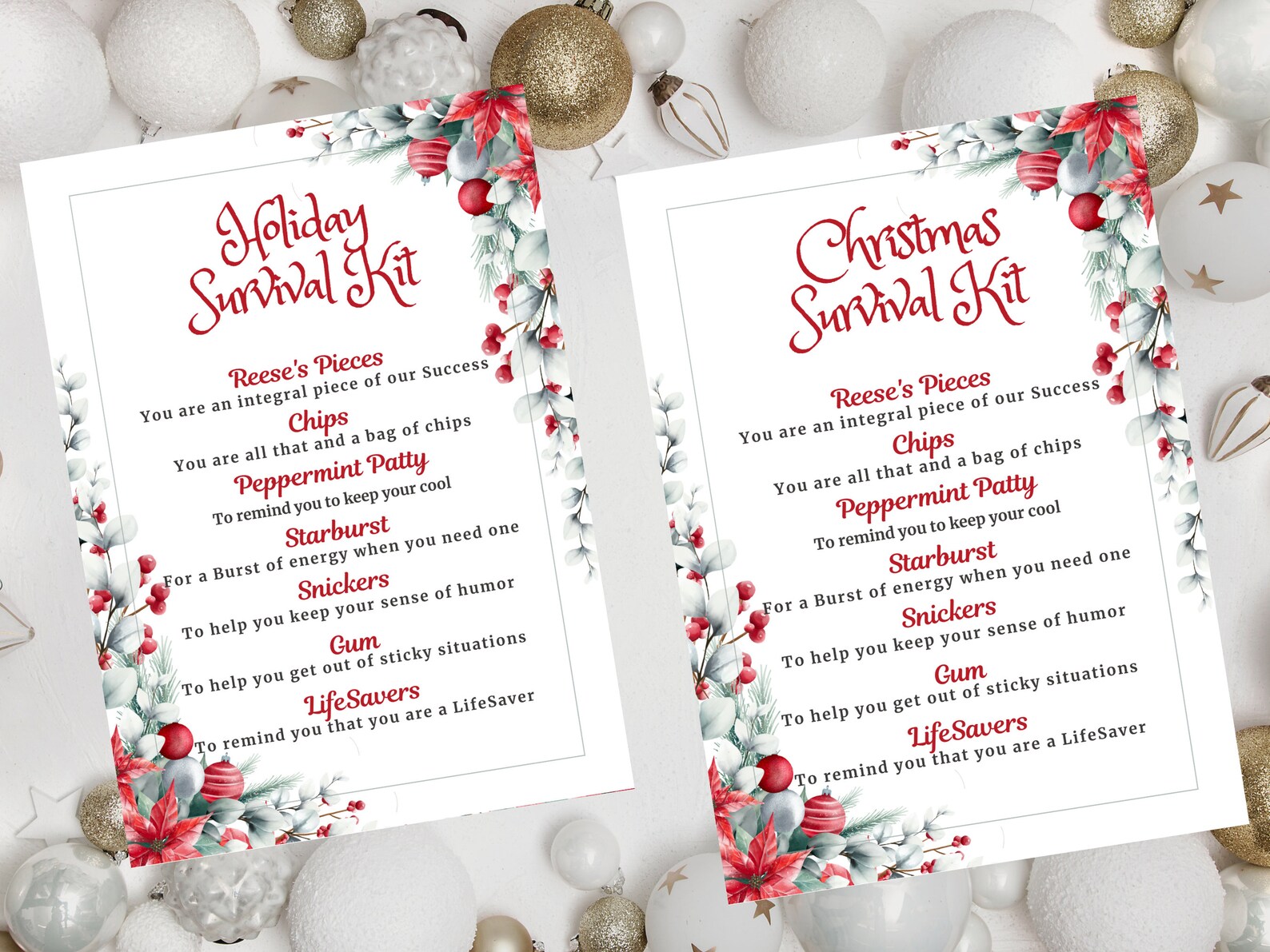 Christmas Survival Kit Printable Team Survival Kit Holiday Survival Kit ...