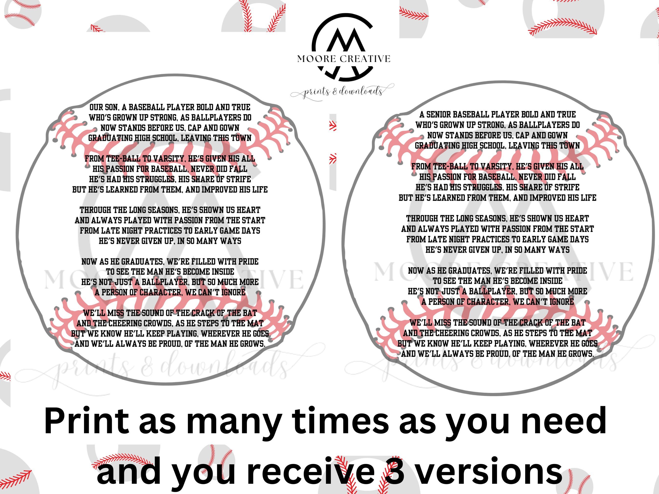 Senior Baseball Graduation Gift Senior Baseball Gifts High - Etsy