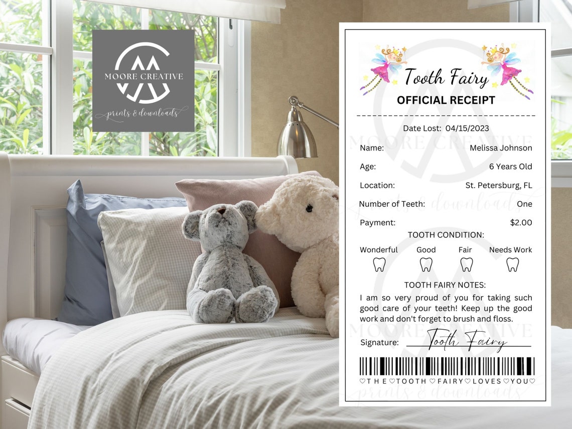 Tooth Fairy for Kids Editable Tooth Fairy Receipt Printable - Etsy