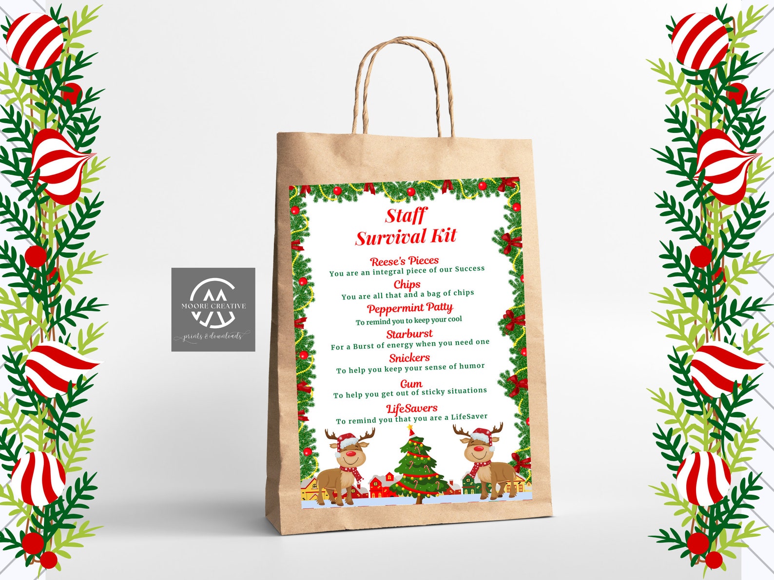 Christmas Survival Kit Printable Staff Christmas Gift Team Appreciation ...