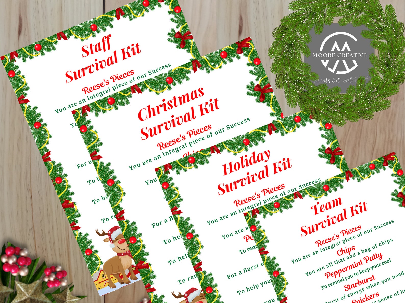 Christmas Survival Kit Printable Staff Christmas Gift Team Appreciation ...