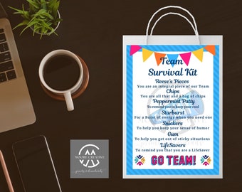 Team Survival Kit Tag Staff Appreciation Gift Tags Employee Emergency ...