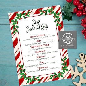 Christmas Survival Kit Printable | Staff Christmas Gift | Team ...