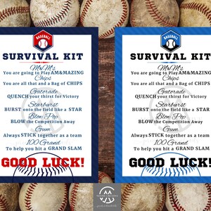 Baseball Survival Kit | Baseball Gifts | Printable | Team Kids School ...