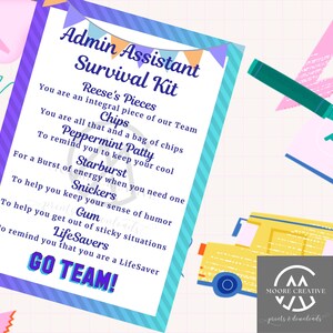 Administrative Assistant Survival Kit Gift Idea, Admin Assistant Gift ...