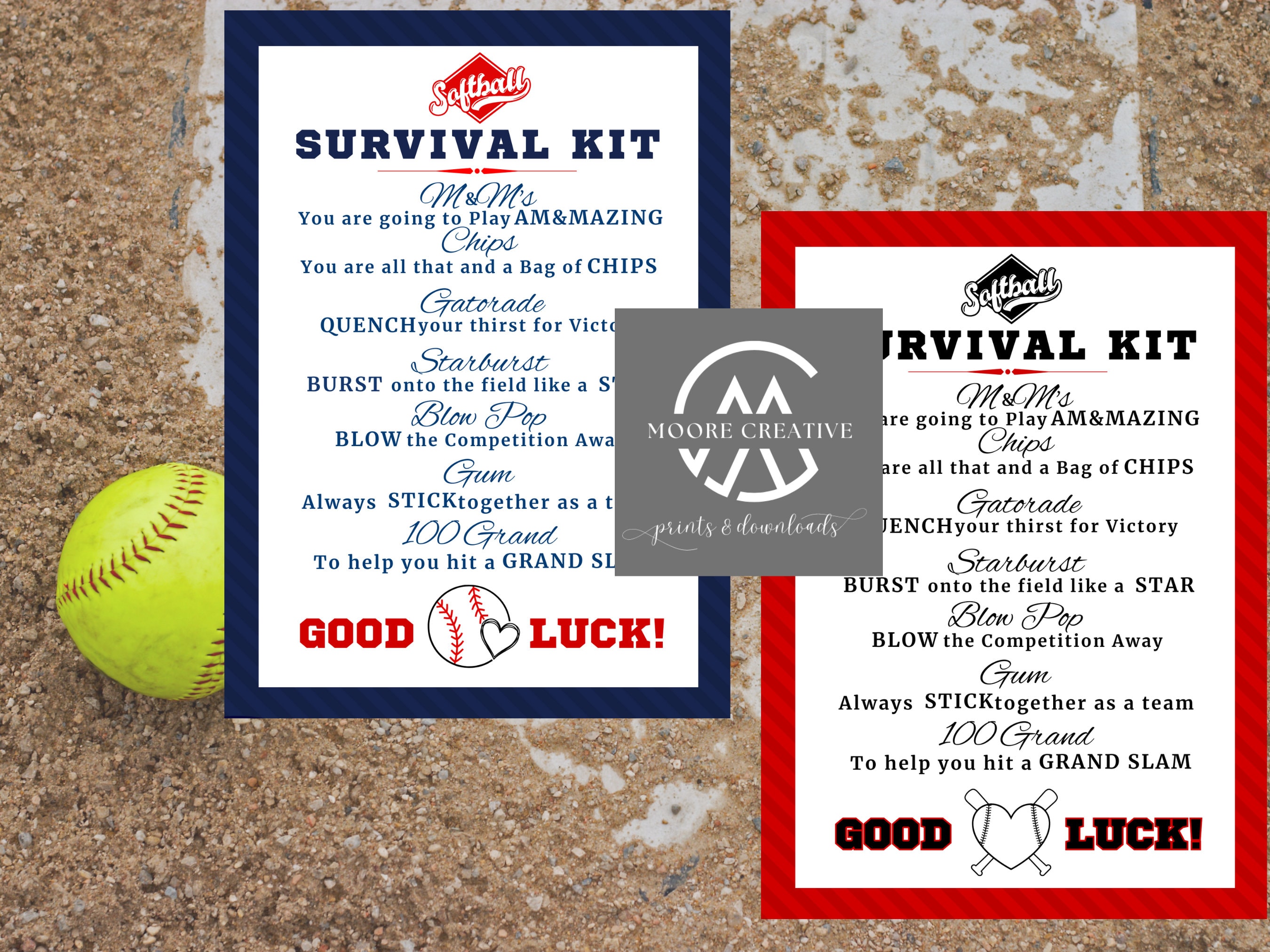 Softball Survival Kit Softball Gifts Printable Team Kids School Sports ...