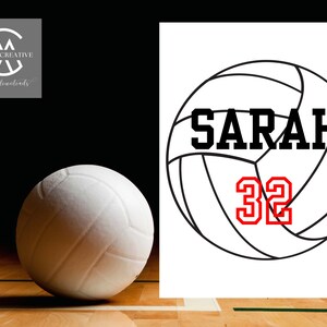 8" Volleyballs Editable Names and Player Numbers DIY Template Printable ...
