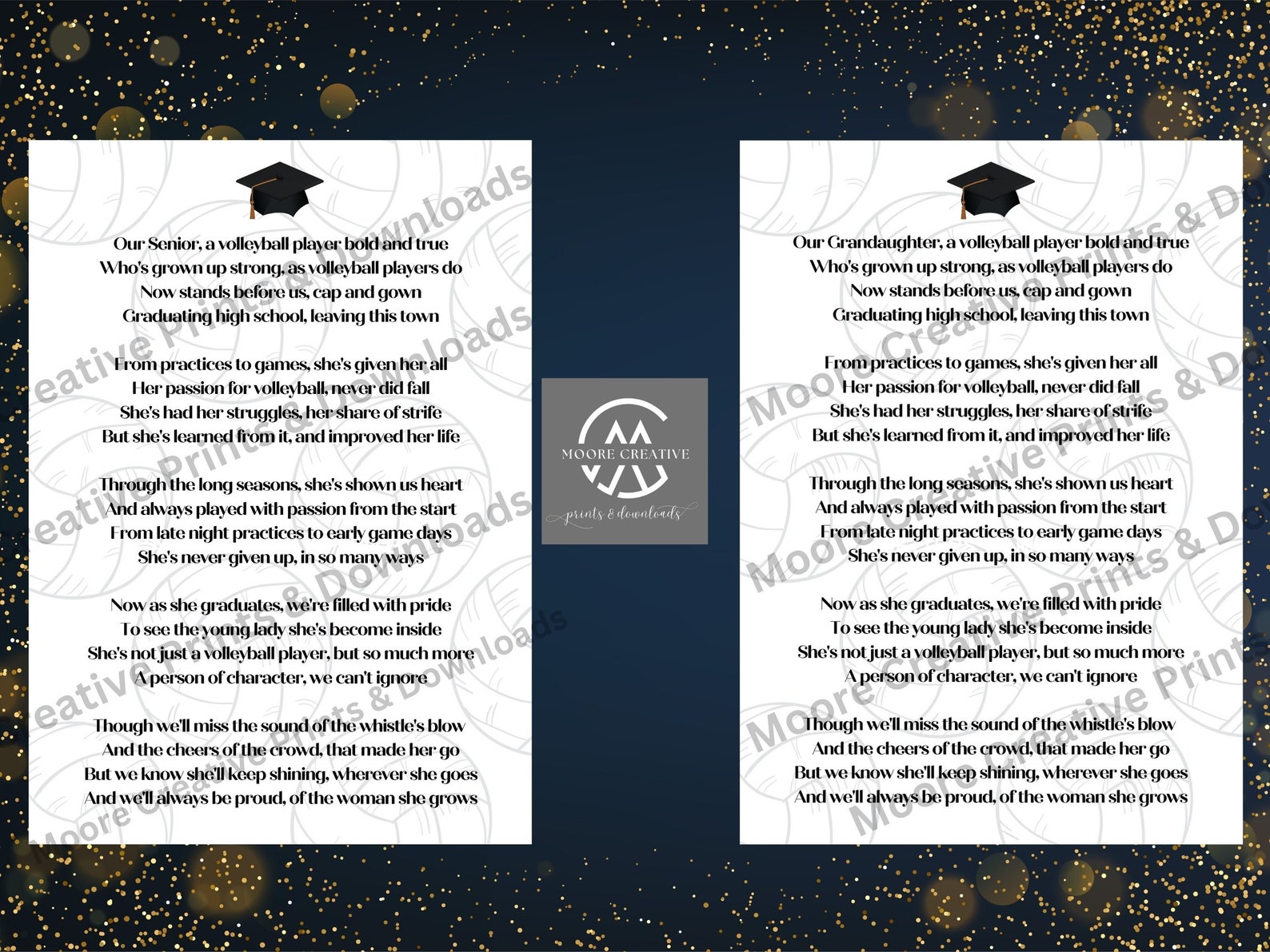 Volleyball Senior Poem Instant Download Volleyball Poem Parents Senior ...