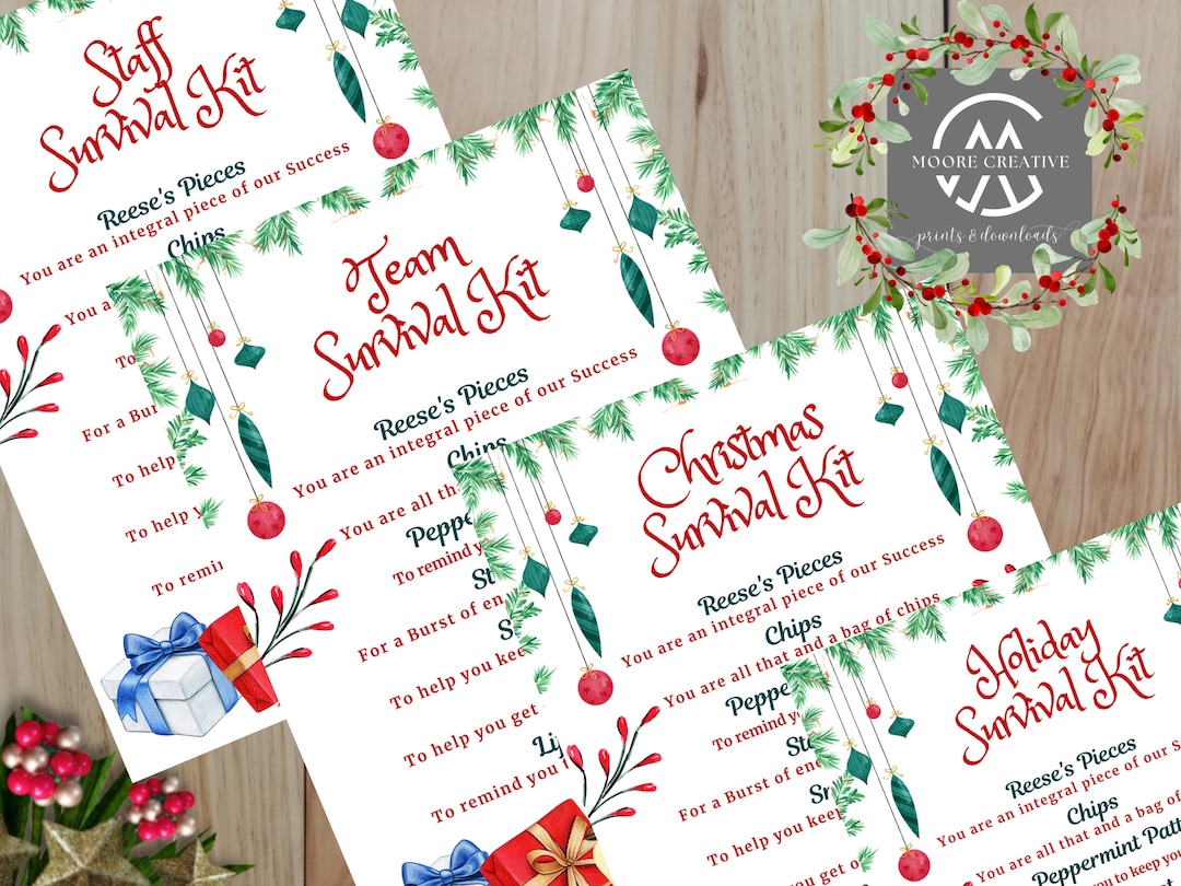 Survival Kit Tag, Holiday Survival Kit, Christmas Survival, Christmas ...
