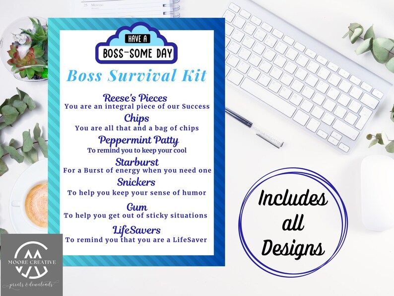 Boss Survival Kit Printable, Boss Gift Tag, Gift for Manager, Bosses ...