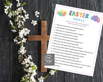 Easter Bible Trivia Game, Printable Easter Trivia, Easter Party Game ...