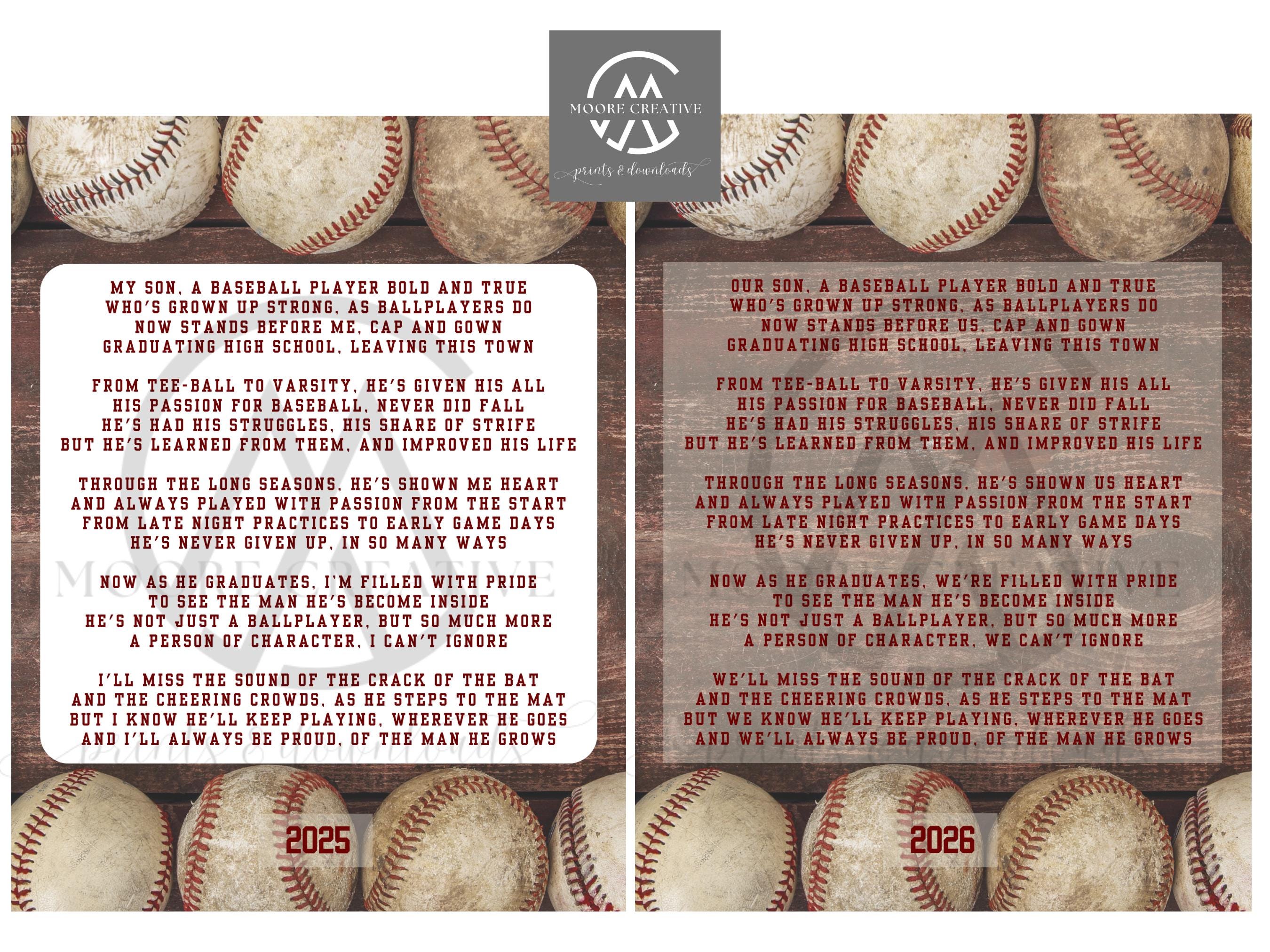 Senior Baseball Gift Idea | Instant Download | Baseball Team Instant ...