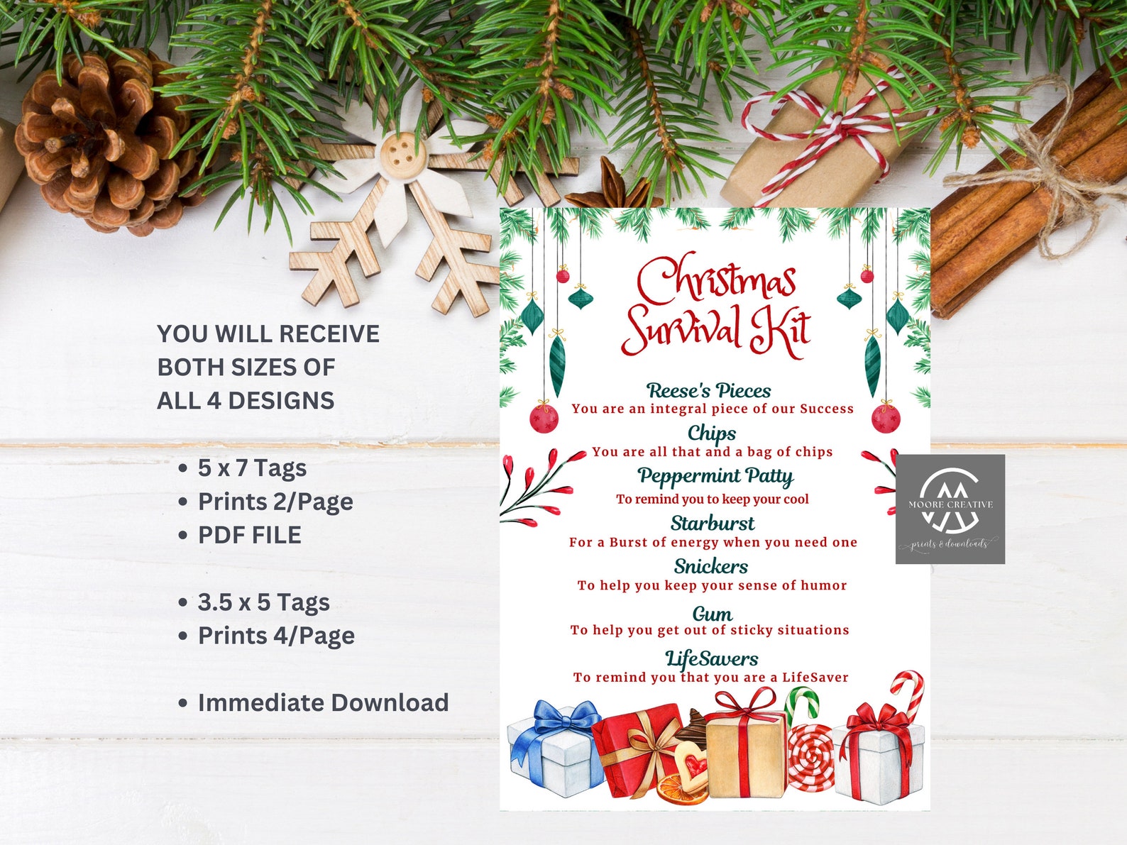 Survival Kit Tag, Holiday Survival Kit, Christmas Survival, Christmas ...