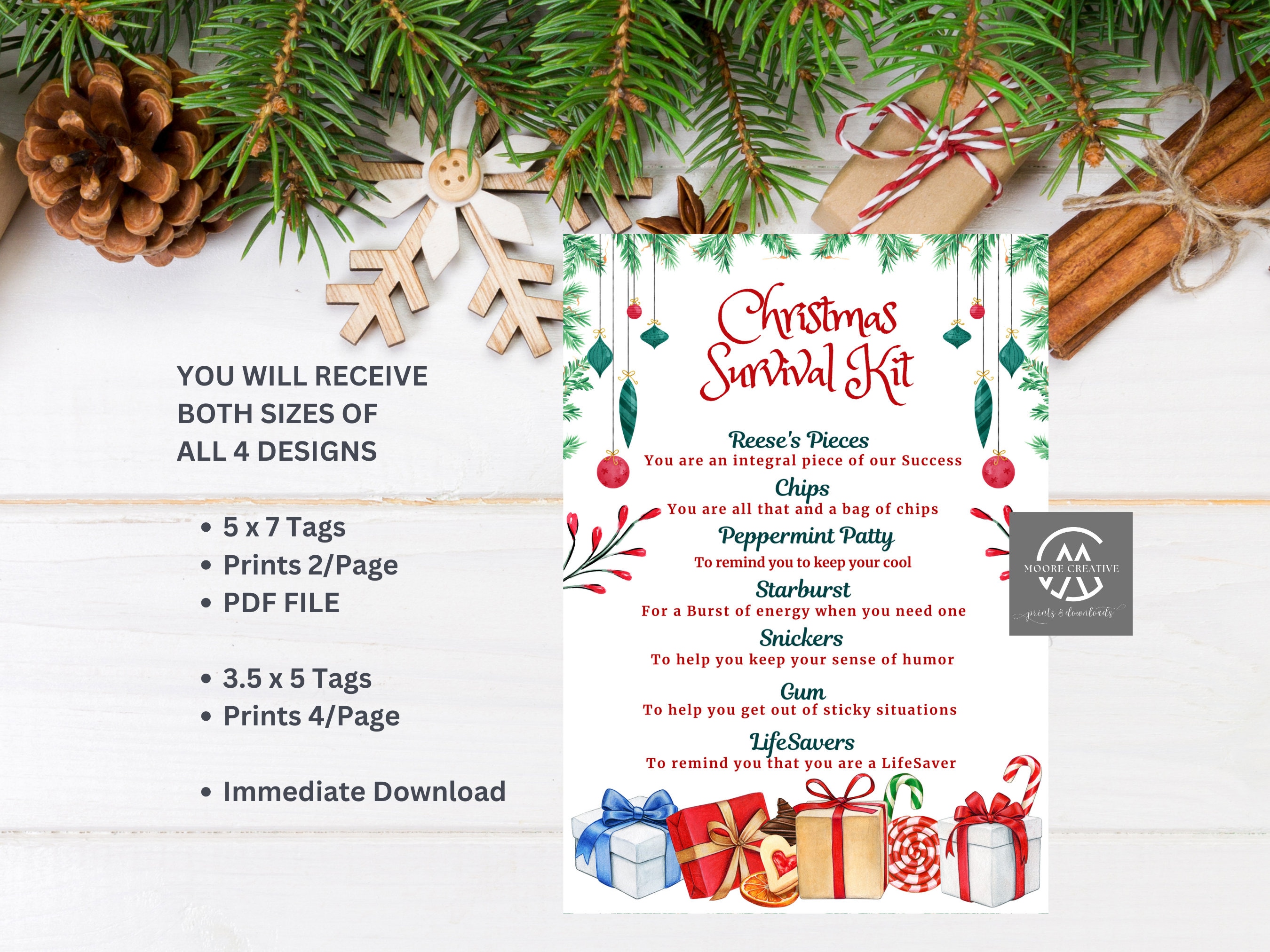 Survival Kit Tag, Holiday Survival Kit, Christmas Survival, Christmas ...