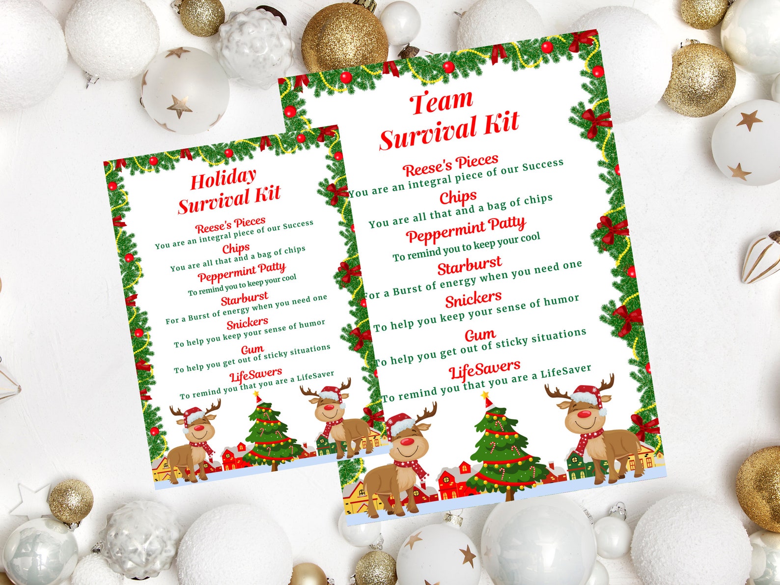 Christmas Survival Kit Printable Staff Christmas Gift Team Appreciation ...