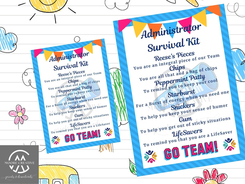 School Administrative Assistant Survival Kit, Admin Assistant Gift Tags ...