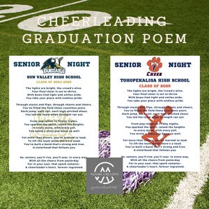Cheerleader Poem Cheer Team Gift Senior Cheerleader Cheerleading Poem ...