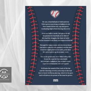 Sentimental Gifts for Graduation Senior Night Baseball Poem Digital ...