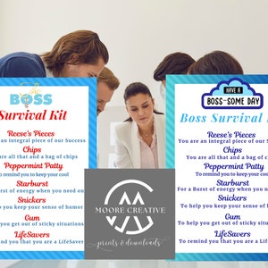 Boss Survival Kit Printable, Boss Gift Tag, Gift for Manager, Bosses ...