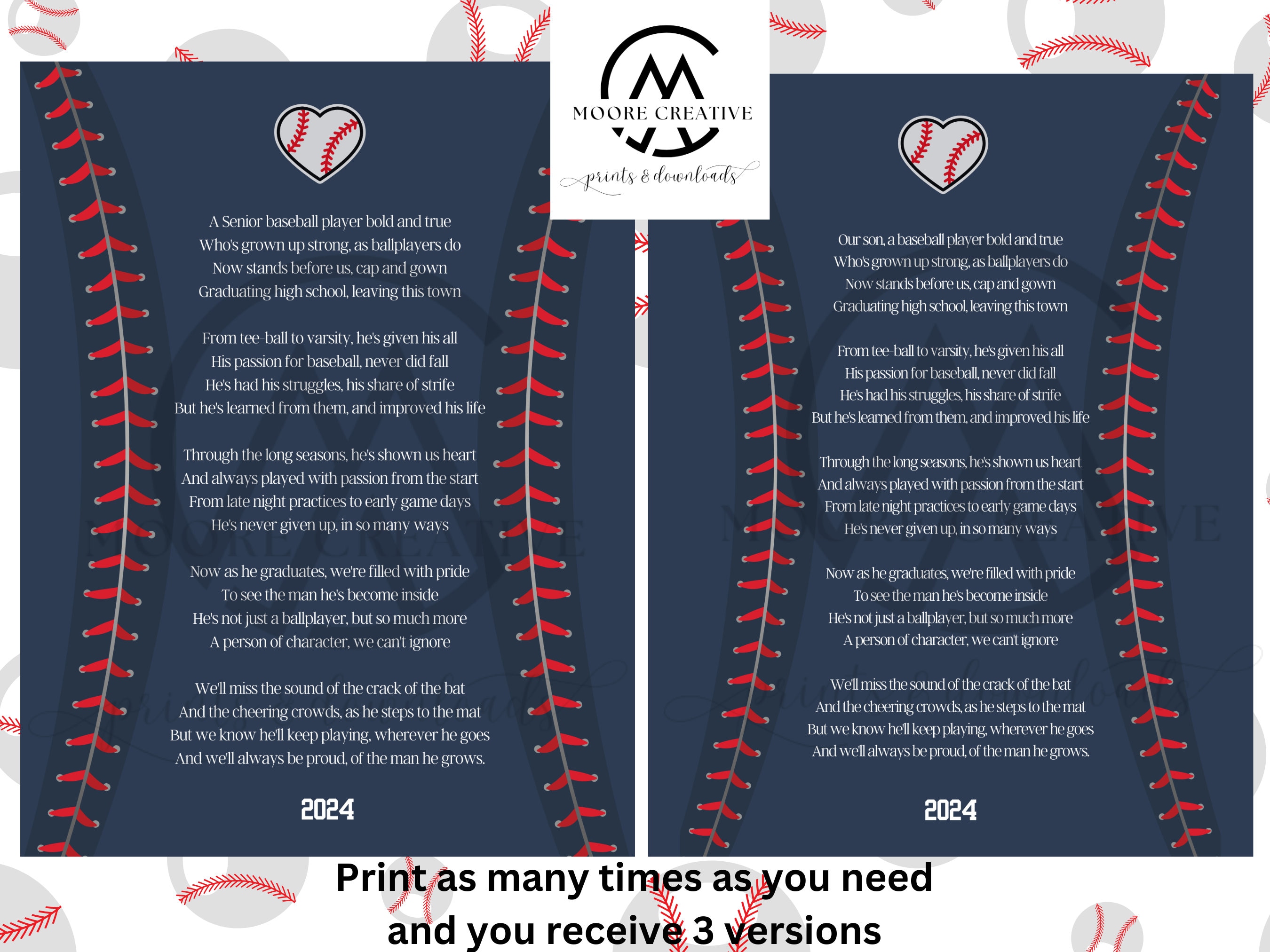 Senior Baseball Team 2024 Instant Download Baseball Team Instant ...