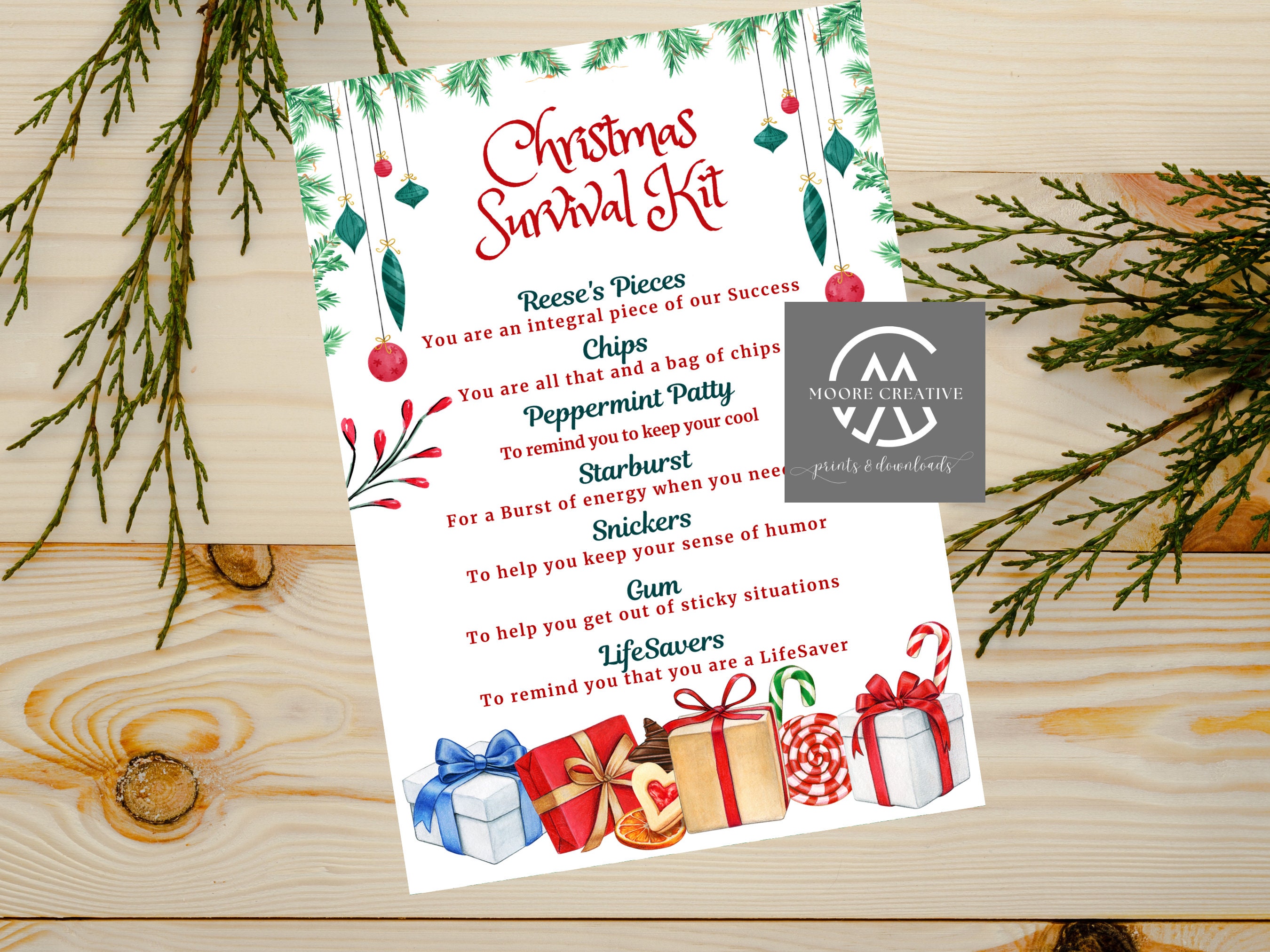 Survival Kit Tag, Holiday Survival Kit, Christmas Survival, Christmas ...