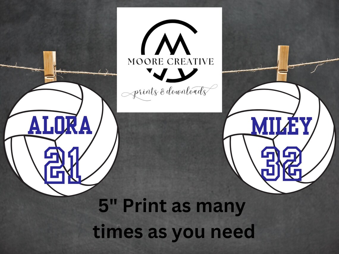 Volleyball Editable Names and Player Numbers 5, DIY Template Printable ...