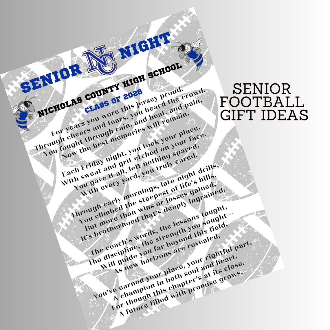 Football Senior Class of 2026 Senior Mom Gift to Son Football Gift SVG ...