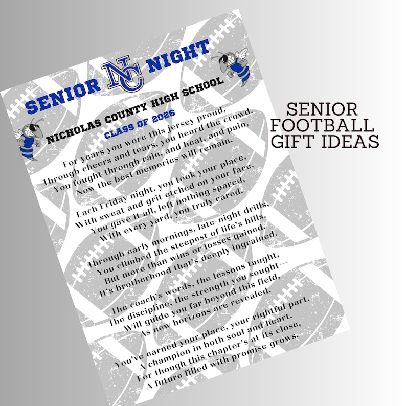 Football Senior Class of 2026 Senior Mom Gift to Son Football Gift PDF ...