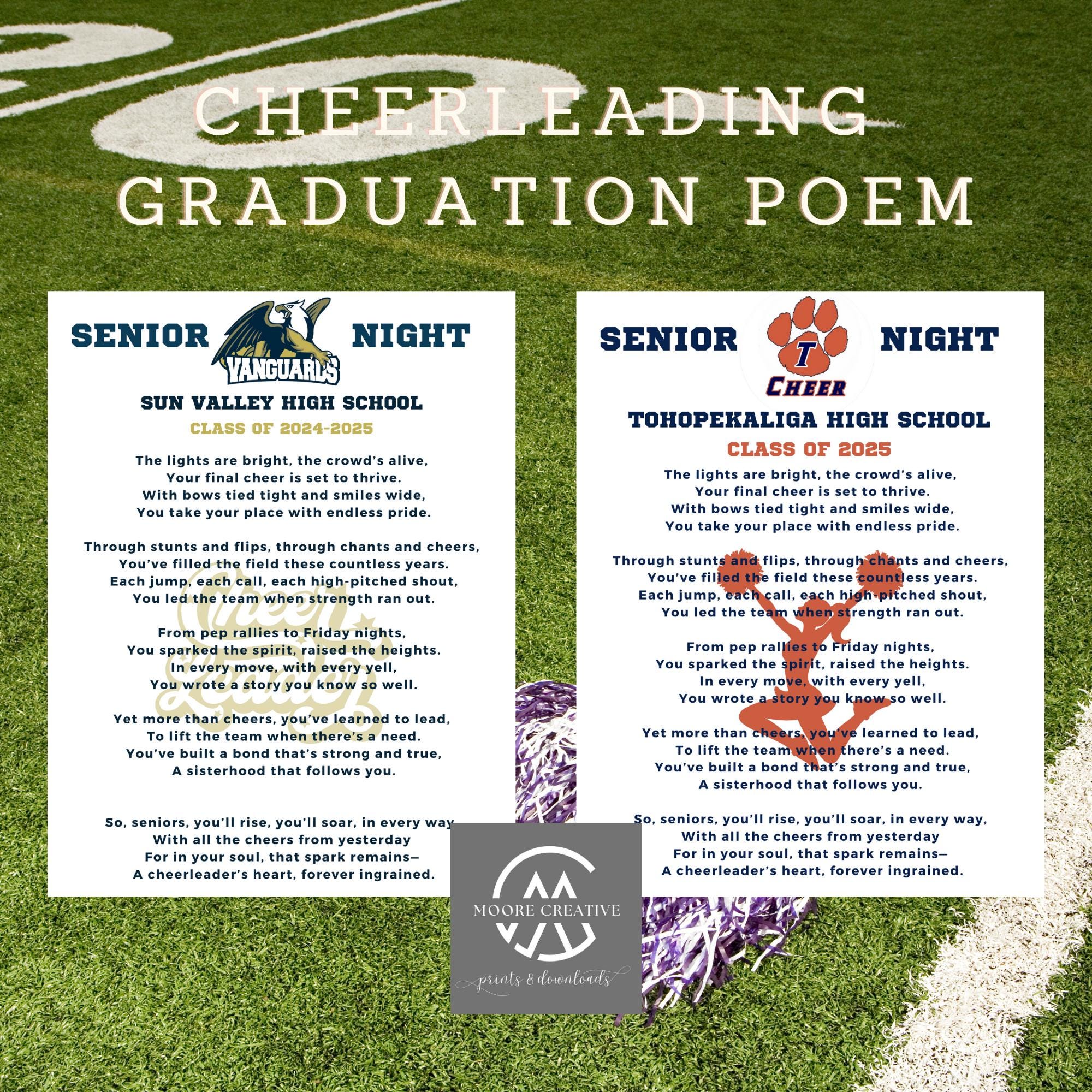 Customized Senior Cheerleader Gift Senior Cheerleading Cheerleader Poem ...