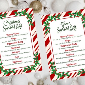 Christmas Survival Kit Printable | Staff Christmas Gift | Team ...