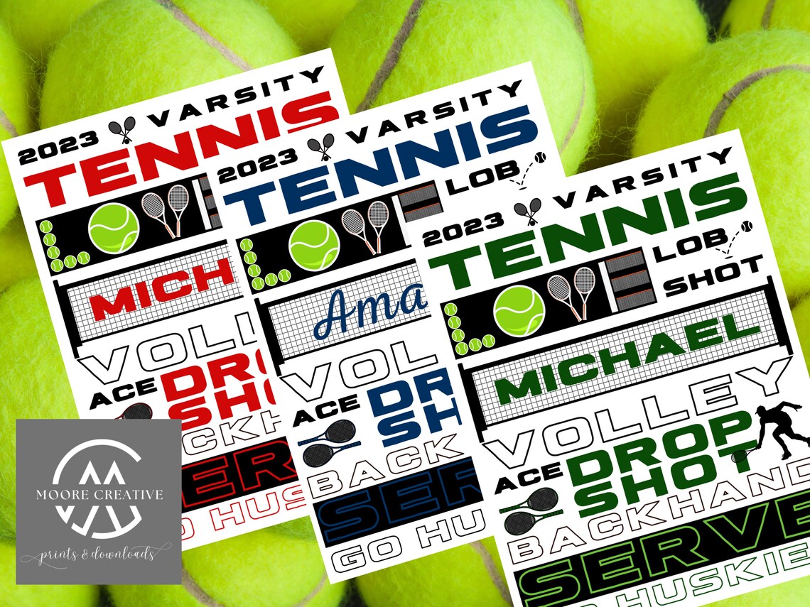 Boys Tennis Signs Girls Tennis Signs Team Spirit Tournament Decoration ...