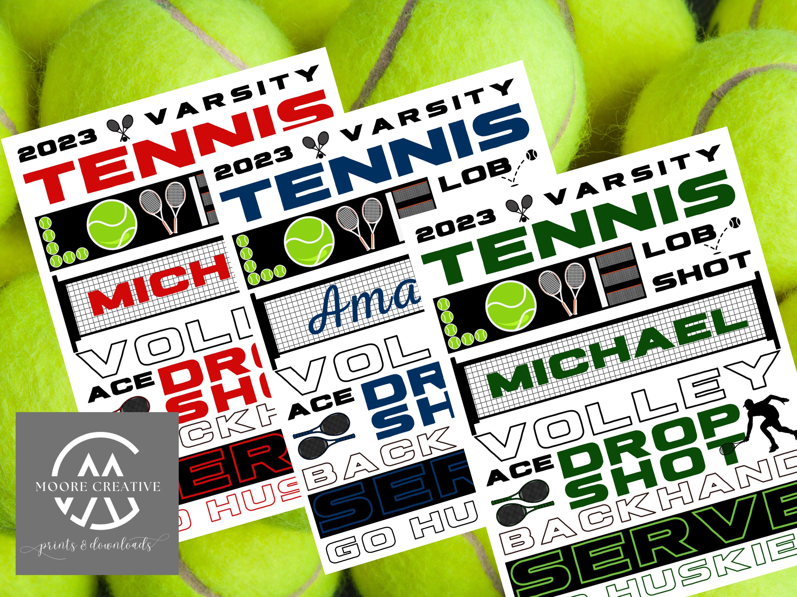 Boys Tennis Signs Girls Tennis Signs Team Spirit Tournament Decoration ...