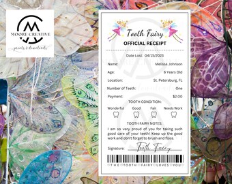 Tooth Fairy Letter Instant Download First Tooth, Any Tooth, Pink, Blue ...