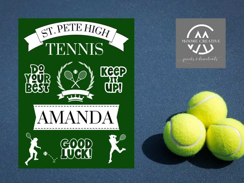 Tennis Signs Team Spirit Tournament Decoration Hotel Sign Personalized ...