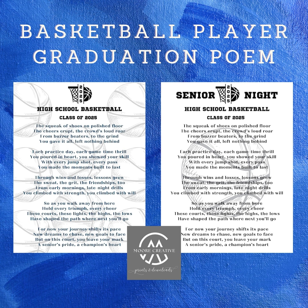Printable Basketball Senior Night Gift Poems, Senior Night Letters From ...