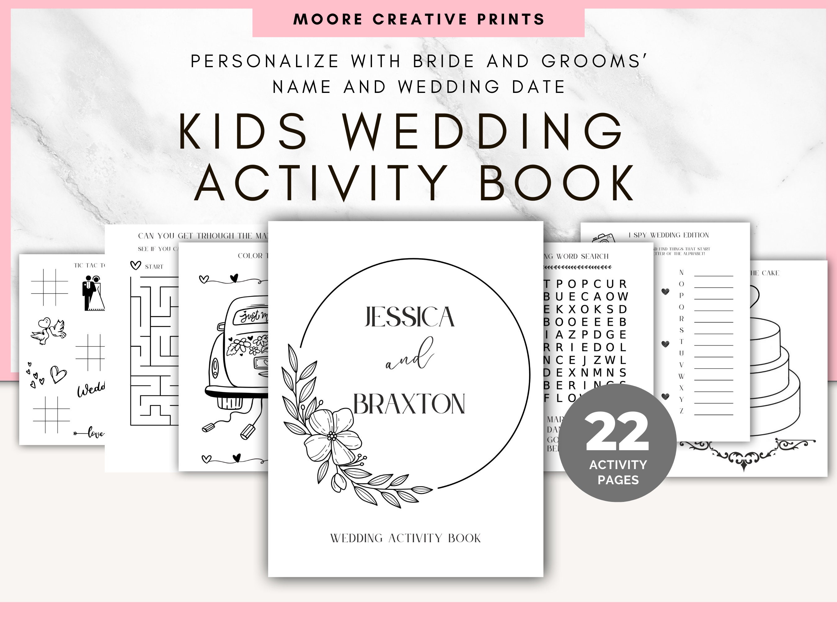 Wedding Activity Book, Wedding Coloring Book, Wedding Activity Book ...