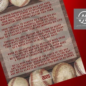 Senior Baseball Gift Idea | Instant Download | Baseball Team Instant ...