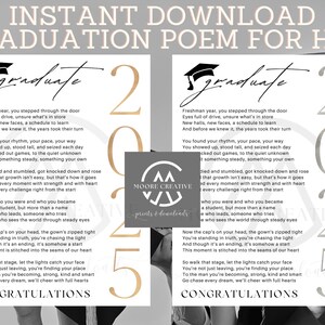 Poetry Graduation Gift, High School Graduation Poem for Him, Class of ...