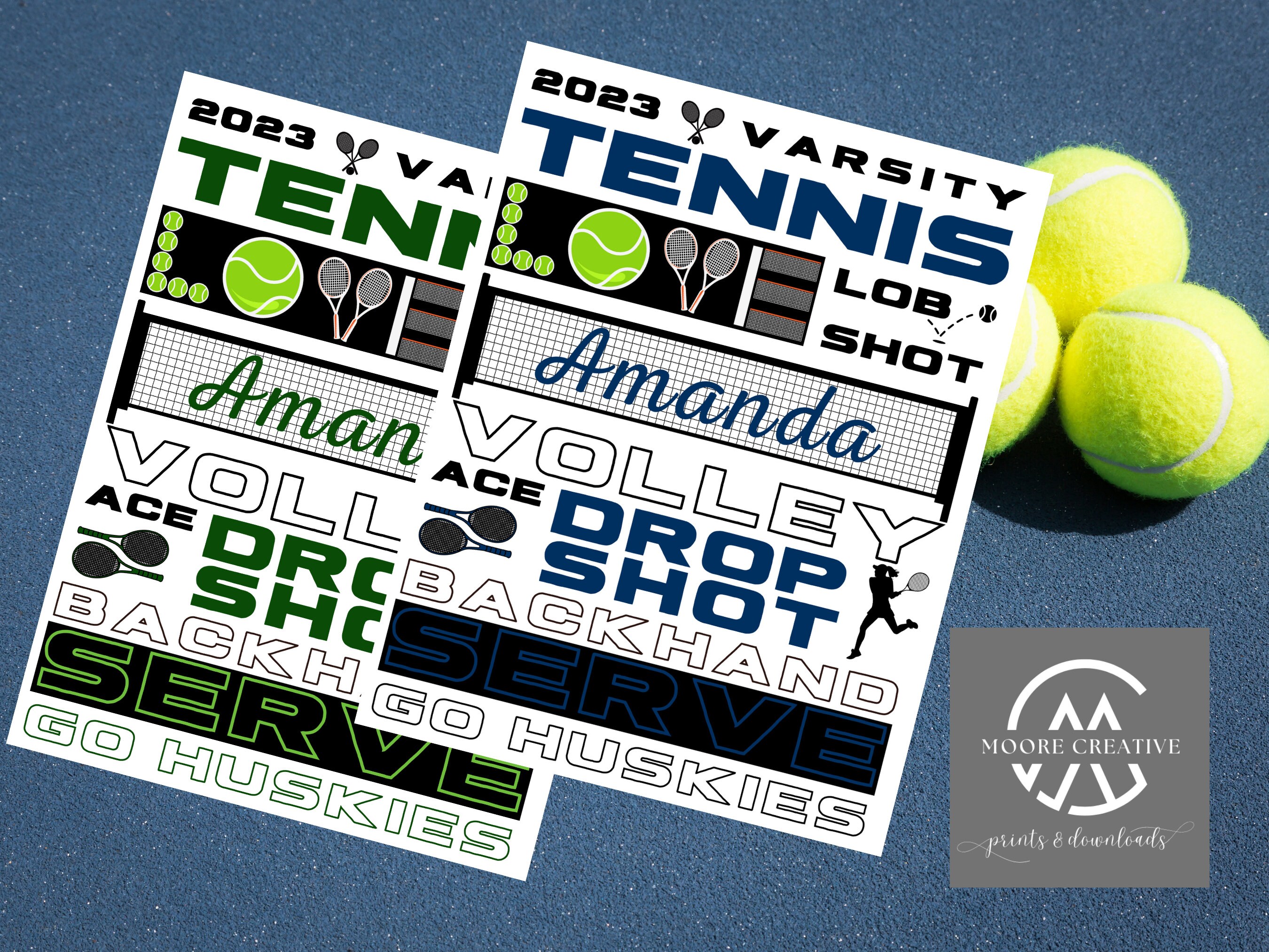 Boys Tennis Signs Girls Tennis Signs Team Spirit Tournament Decoration ...