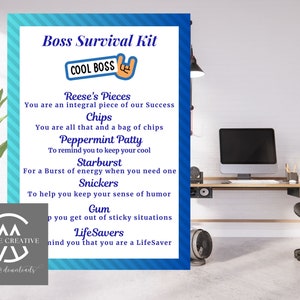 Boss Survival Kit Printable, Boss Gift Tag, Gift for Manager, Bosses ...
