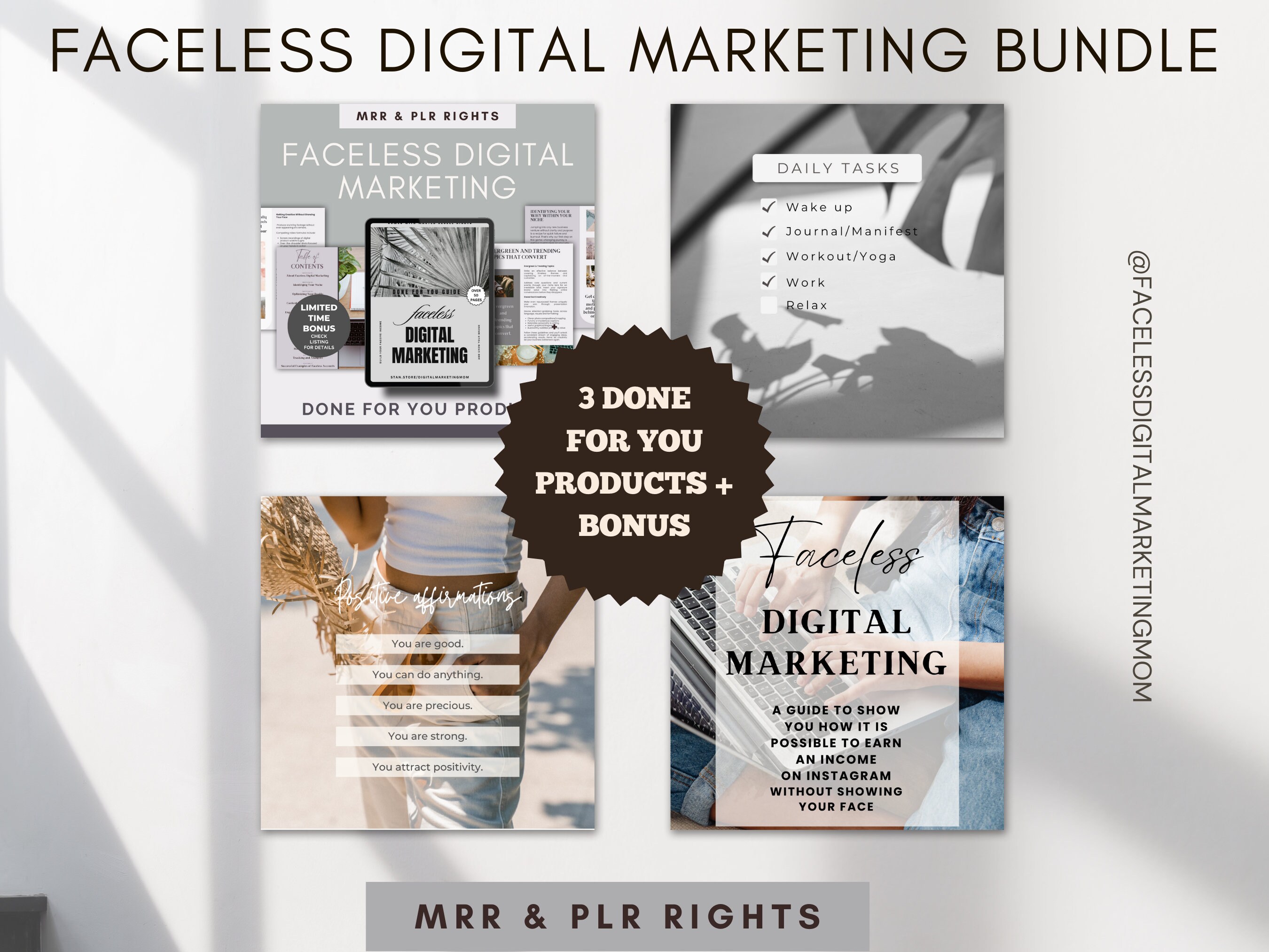 Faceless Marketing Bundle, Done for You, Mrr, Master Resell Rights ...