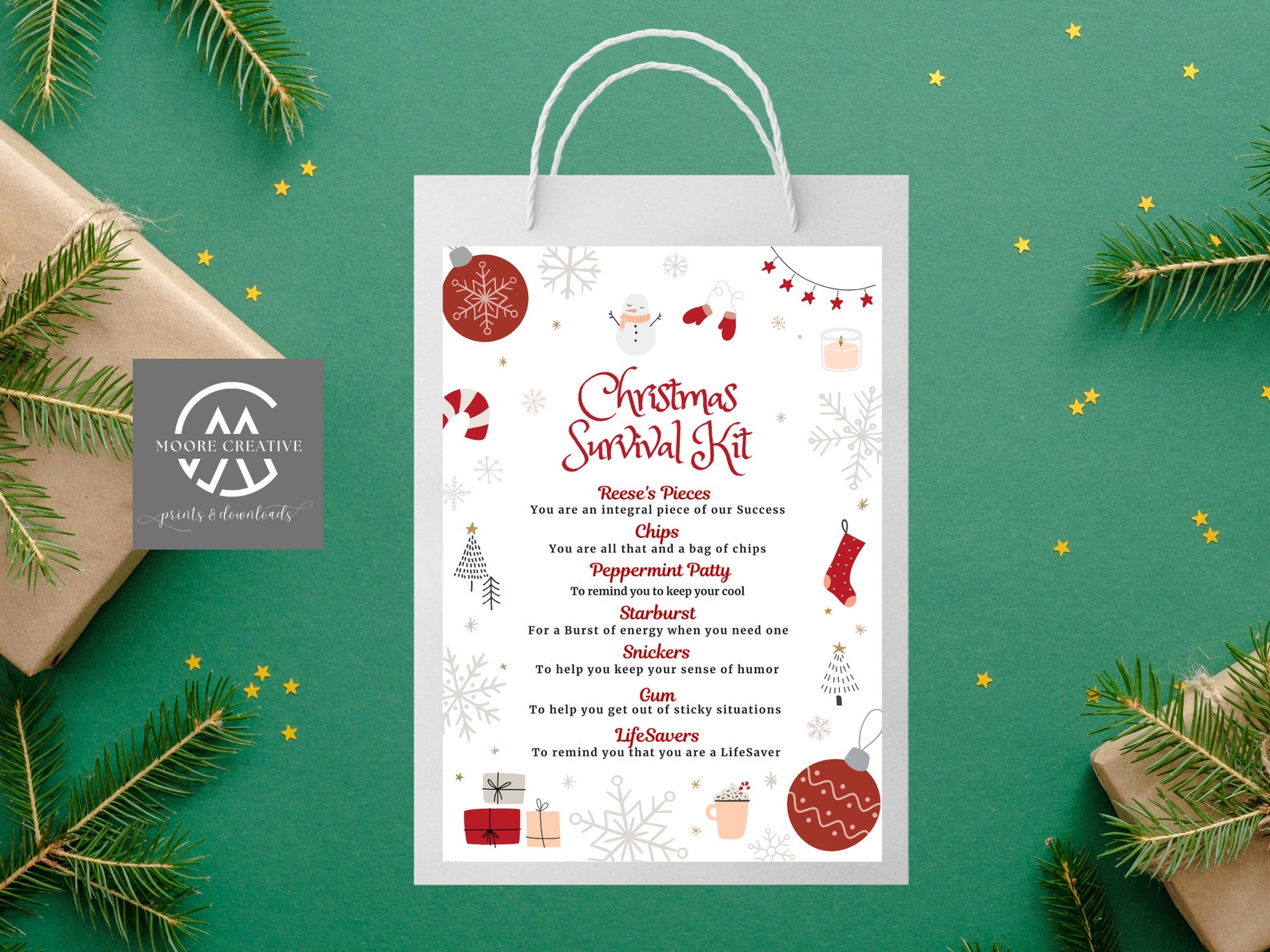 Christmas Survival Kit Label | Team Survival Kit | Holiday Survival Kit ...