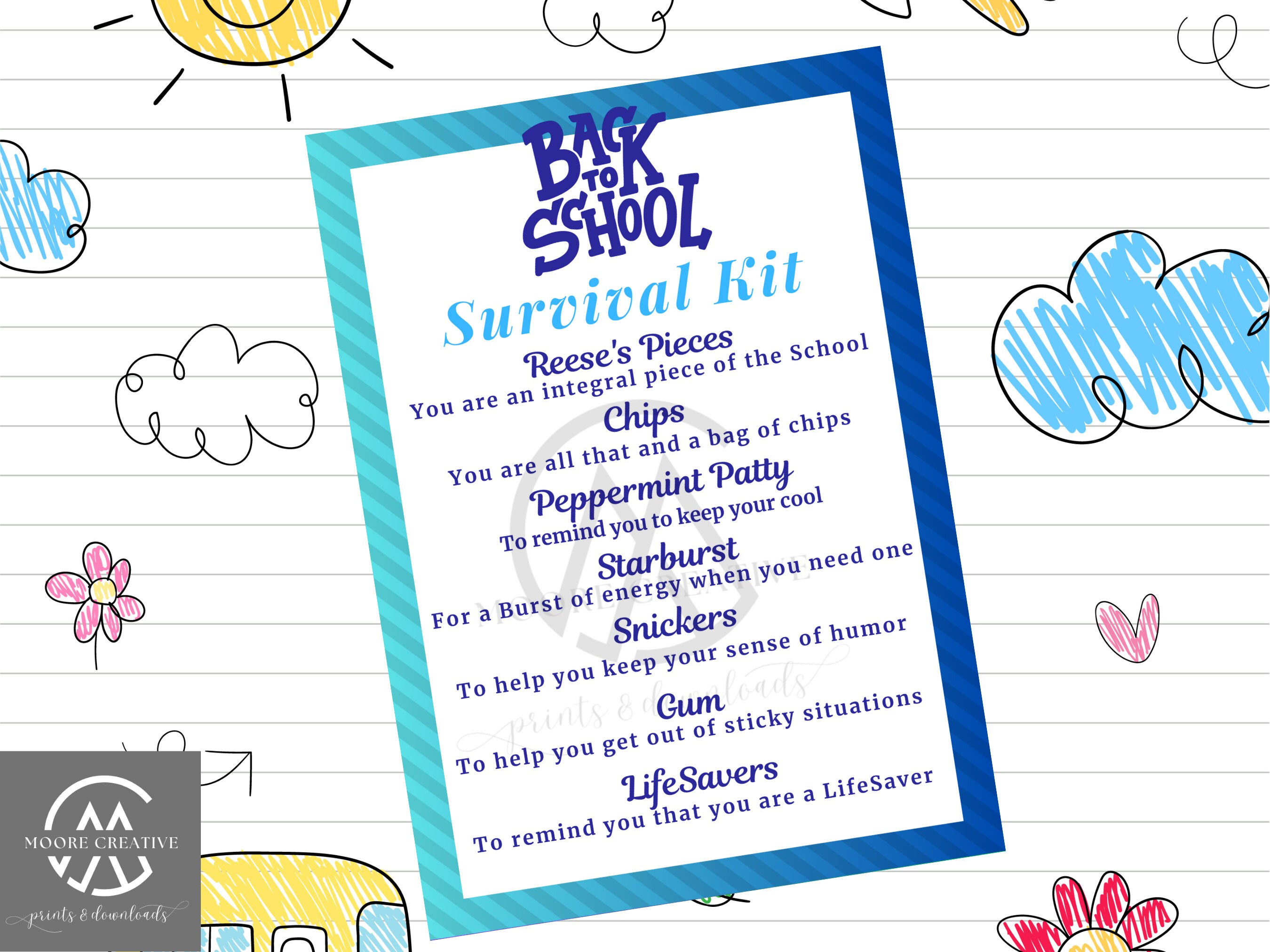 Back to School, Survival Kit, Gift Tags, First Day of School, Back 2 ...