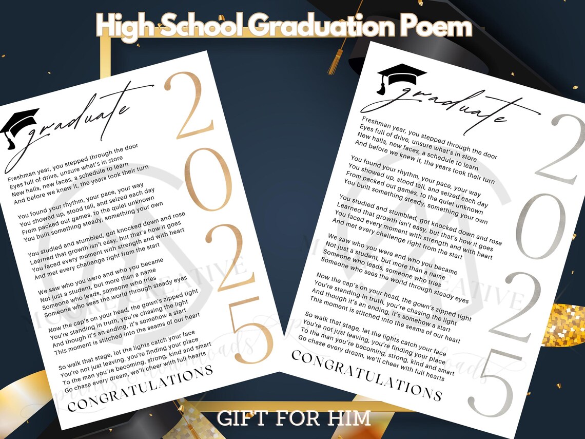 Grad Gift for Him, Sentimental Gift for High School Graduation, Print ...
